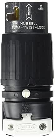 Hubbell CS6365C Locking Plug, 50 amp, 125/250V, 3 Pole and 4 Wire ...