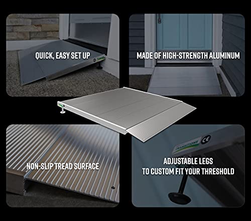 EZ-Access Transitions Aluminum Threshold Ramp with Adjustable Height up ...