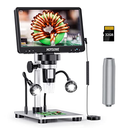 MOYSUWE MDM9 7" LCD Digital Microscope 1200X [6 inch Extension, Full ...