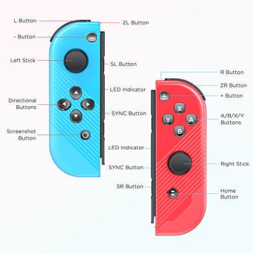 Vivefox Gaming Switch Joy Pad Controller, Alternative Joycons for ...