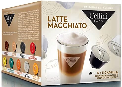 Cellini Coffee Capsules, Latte Macchiato Flavoured, Compatible with ...
