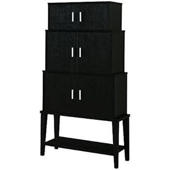 Amazon.com: Monarch Specialties Cappuccino Stacking Style Storage ...