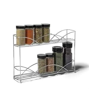 Amazon.com: Countertop 2-Tier Spice Rack Finish: Chrome: Stainless ...