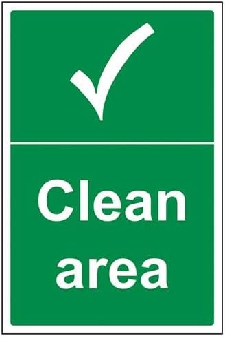 VSafety Clean Area Sign – Portrait – 200mm x 300mm – 1mm Rigid Plastic ...