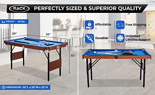 RACK Crux 55 in Folding Billiard/Pool Table (Blue) | Pricepulse