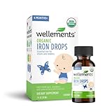 Wellements Organic Iron Drops, 1 Fl Oz, Liquid Iron Vitamin Supplement ...