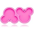Amazon.com: Cute Flat Shiny Mouse Head Keychain Silicone Mold with Hole ...