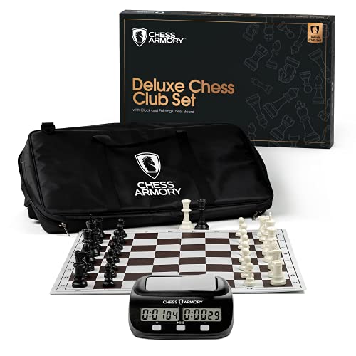 Chess Armory Deluxe Foldable Chess Set w/Chess Board, Chess Clock and ...