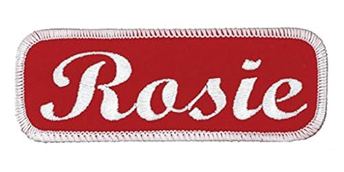 Rosie Name Tag Embroidered Uniform-Work Shirt Patches Red with White ...