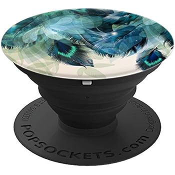 Amazon.com: A Colorful Peacock Feather PopSocket - PopSockets Grip and ...