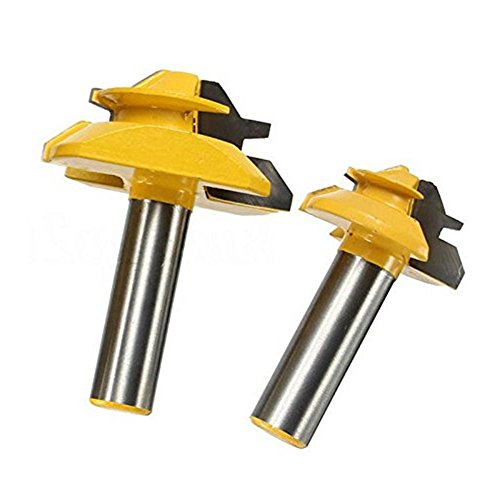 Nxtop Miter 45 Degree Glue Joint Router Bits Router Bit Set 1/2" Shank ...