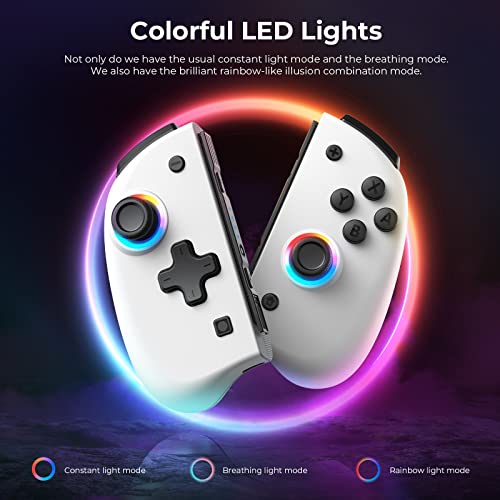 ECHTPower LED Joy Con for Switch/Switch OLED, Wireless Joycon Switch ...