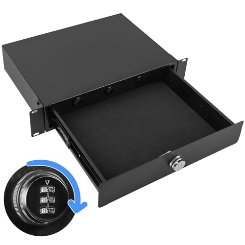 Eastrexon 2U Rack Mount Drawer, Server Rack Drawer w/Combination Lock ...