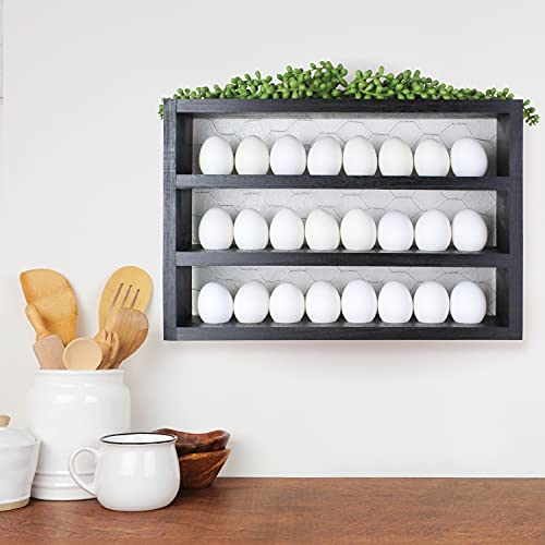 Gui's Chicken Coop Egg Rack - Wooden Farmhouse Rustic Egg Holder ...