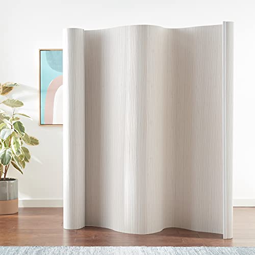 6 ft. Tall Bamboo Wave Screen - Rustic White | Pricepulse