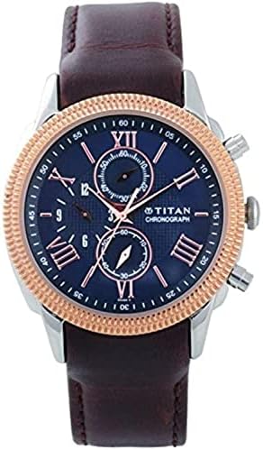 سعر Titan Watch for Men, Quartz Movement, Analog Display, Brown Leather ...