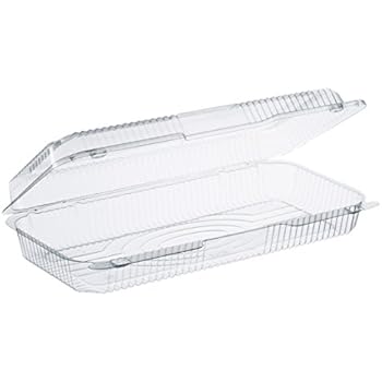 Amazon.com: Clear Plastic Hinged Take Out/Sub & Hoagie Container 12" x ...
