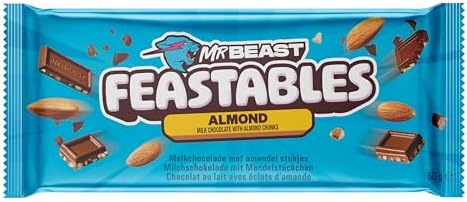 MrBeast Feastables Almond Chocolate Bar Made with Organic Cocoa ...
