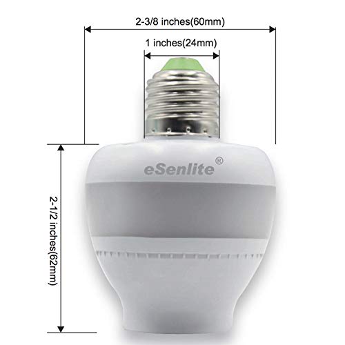 eSenlite Motion Sensor Light Socket, Radar Motion E26 Screw LED CFL ...
