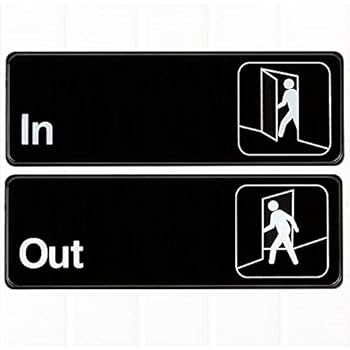 Amazon.com : (Set of 2) in Out Door Signs - Black and White, 9 x 3 ...