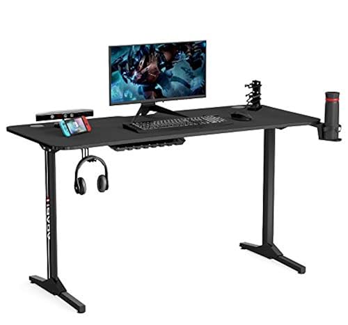 Hbada Gaming Desk 55 in Computer Desk Ergonomic Home Office Desk T ...