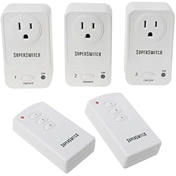 Wireless Remote Control Outlet Switch Socket 3 Pack (3 Outlets) BATTERY ...
