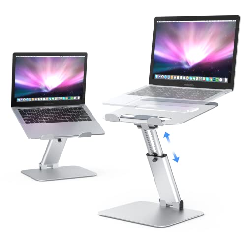 Laptop Stand for Desk, APMIEK Laptop Stand Adjustable Height Elevated ...