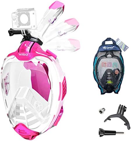 WAVE Full Face Snorkel Mask, Diving Mask with 180° Panoramic View Dual ...