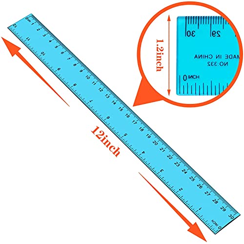 Plastic Straight Rulers, Ruler 12 Inch, Rulers for Kids, Office ...