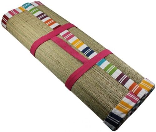 Faltbare Bast Strandmatte gestreift 190x60cm Kopfkissen Badematte ...