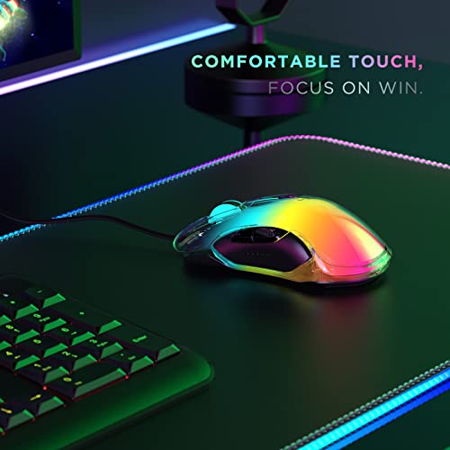 RGB Wired Mouse Gaming,Backlit PC Optical Computer Mouse, 7 Adjustable ...