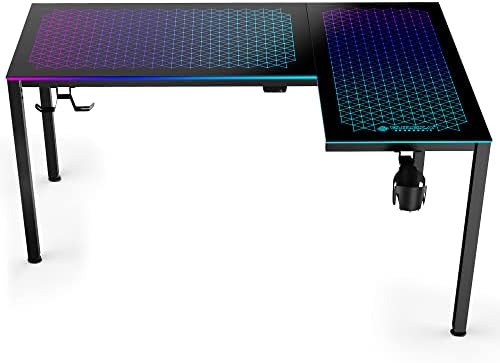 سعر EUREKA ERGONOMIC RGB LED Gaming Table L Shape 152.4 x 102.4 x 76.2 ...