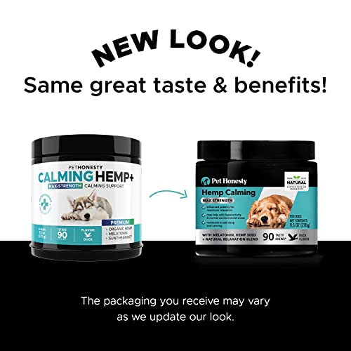 Pet Honesty Hemp Calming Chews for Dogs Max Strength - Natural Dog Anxiety Relief - Melatonin ...