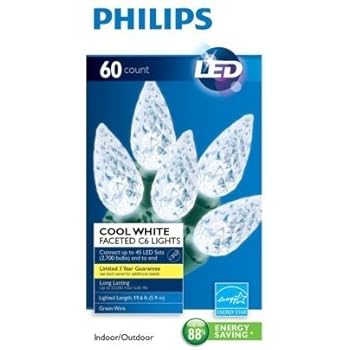 Amazon.com: Philips 60ct Blue LED Faceted C6 String Lights: Home ...