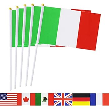 Amazon.com : Kind Girl 25 Pack Hand Held Small Mini Flag Italy Flag ...
