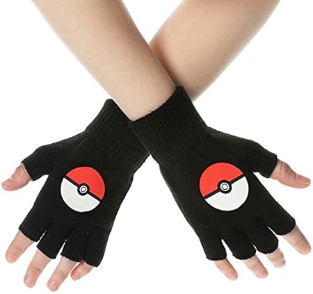 Pokemon Pokeball Fingerless Gloves (Medium, Black): Amazon.co.uk: Toys ...
