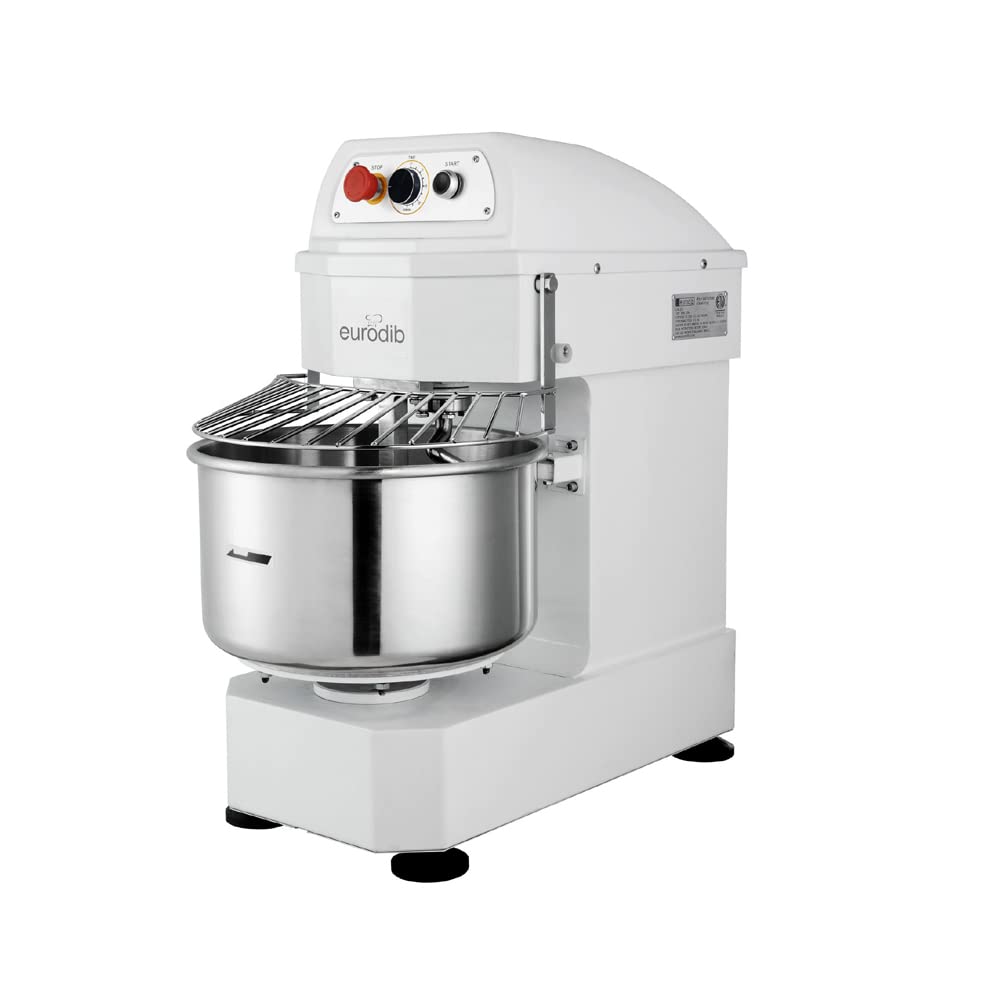 Eurodib LM20T 20-Quart Commercial Spiral Dough Mixer, 110v, White for ...