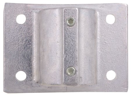 Rectangular Wall Flange, For 1 1/2" Pipe, Alum./Mag. Alloy, 3/8-16 x 7/ ...