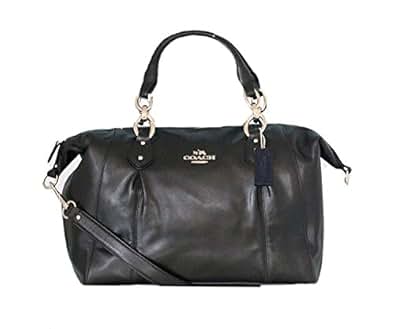 Coach Colette Black Leather Satchel Purse - F33806: Handbags: Amazon.com