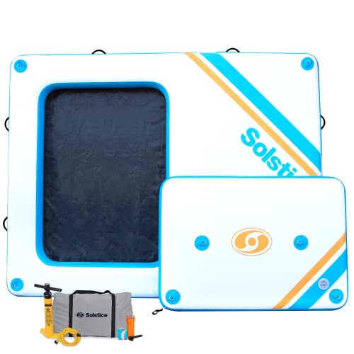 SOLSTICE ORIGINAL Floating Inflatable Dock Platform Float W/ Mesh Swim ...
