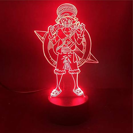Lampada 3D One Piece Monkey D Luffy La sveglia Base Atmosphere Migliore ...