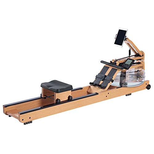 BATTIFE Water Resistance Rowing Machine with Tablet Stand Arm,Solid Oak ...