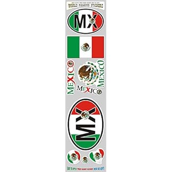 Amazon.com: Car Chrome Decals STS-MX Mexico 9 Stickers Set Flag Mexican ...