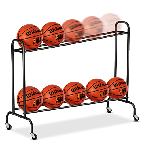 EXTCCT Tilt Basketball Rack Ball Storage Holder - Tilt Basketball ...