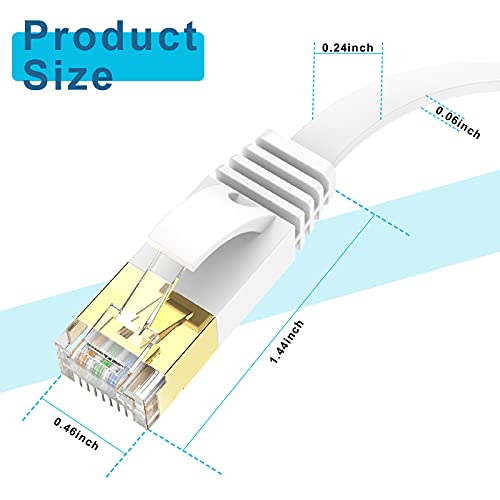 Ercielook 50 ft Ethernet Cable, Cat 6 Flat Internet Cable with Rj45 ...