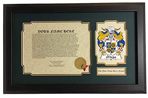 Amazon.com: Ortega - Coat of Arms and Last Name History, 14x22 Inches ...