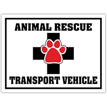 Amazon.com: Animal Rescue Transport Vehicle paw magnet - white/black ...