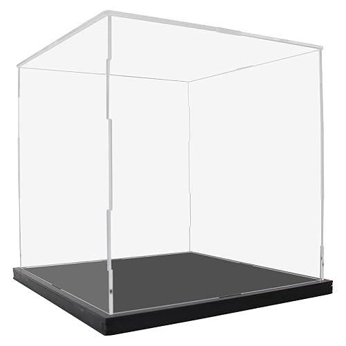 Acrylic Box with Black Acrylic Base,Self-Assembly Acrylic Display Case ...