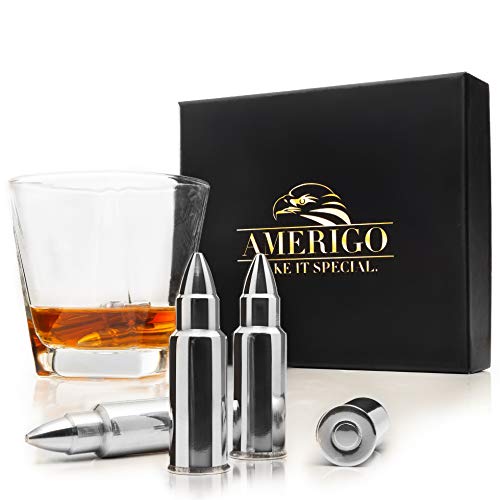Amerigo Whiskey Stones Bullets with High Cooling Technology - Stainless ...
