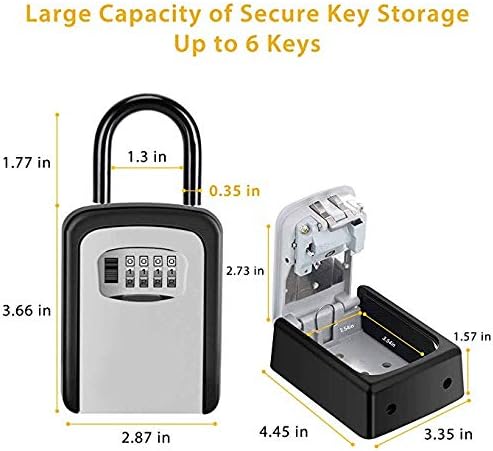 Key Safe Box Wall Mounted Lockbox Waterproof Combination Key Storage ...